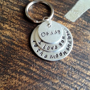 Love You to the Moon and Back Keychain Fathers Day Gift - Etsy