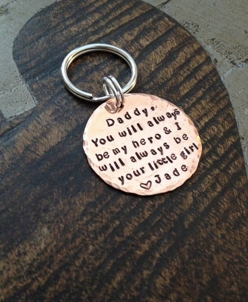 Dad Keychain Daddy Keychain Handstamped Keychain Personalized | Etsy