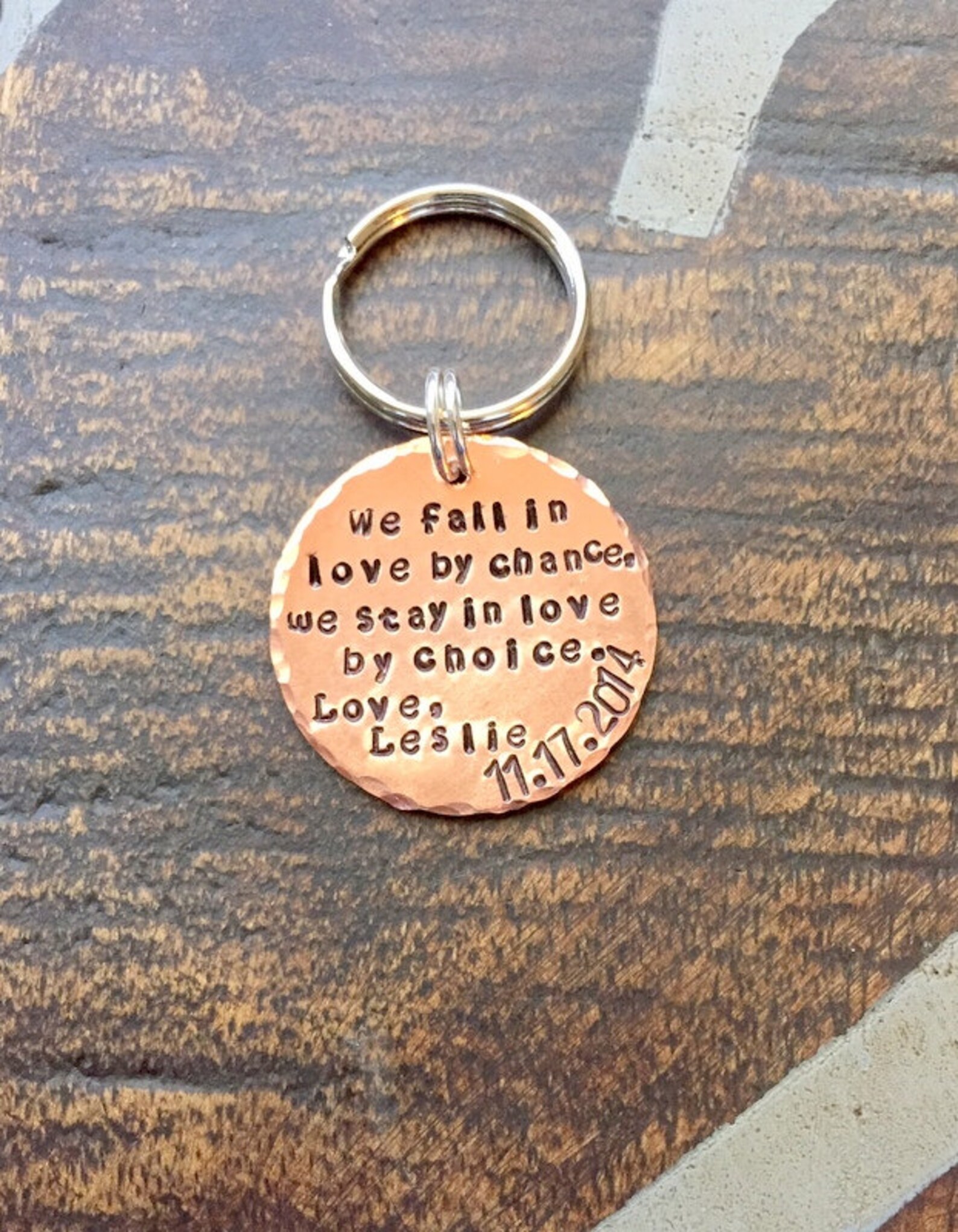 Couples Keychain Gift for Husband Gift for Wife Handstamped Keychain ...