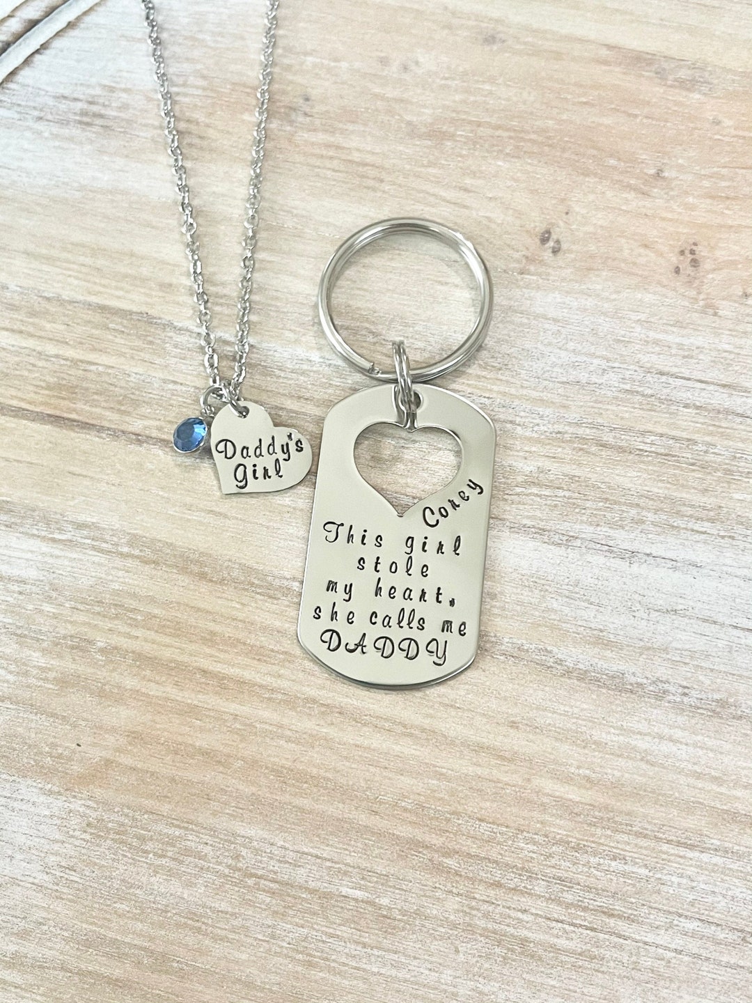 This Girl Stole My Heart Keychain Daddy Keychain Handstamped Keychain ...