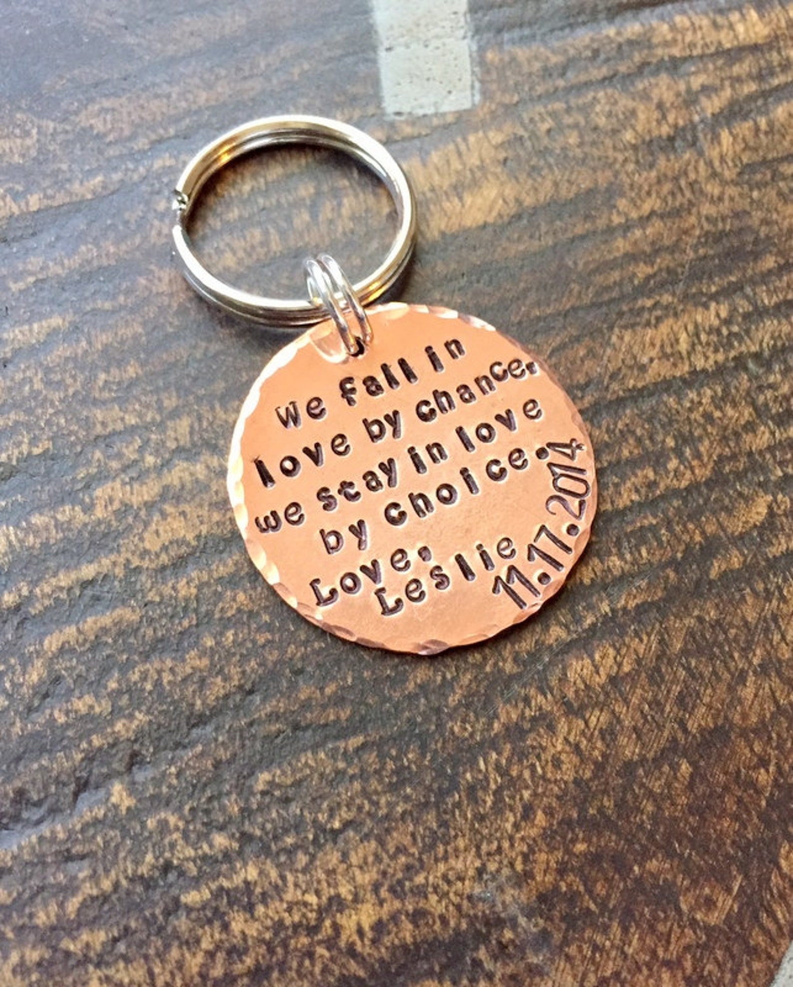 Couples Keychain Gift for Husband Gift for Wife Handstamped Keychain ...