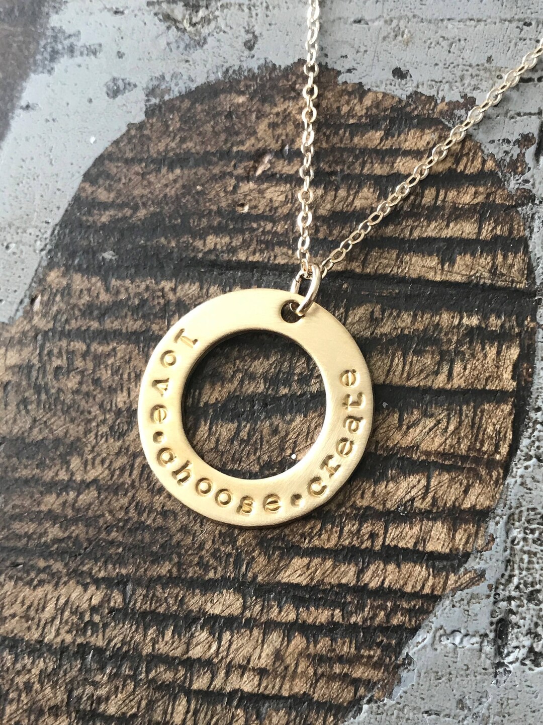Gold Washer Necklace Personalized Washer Necklace Custom Washer ...