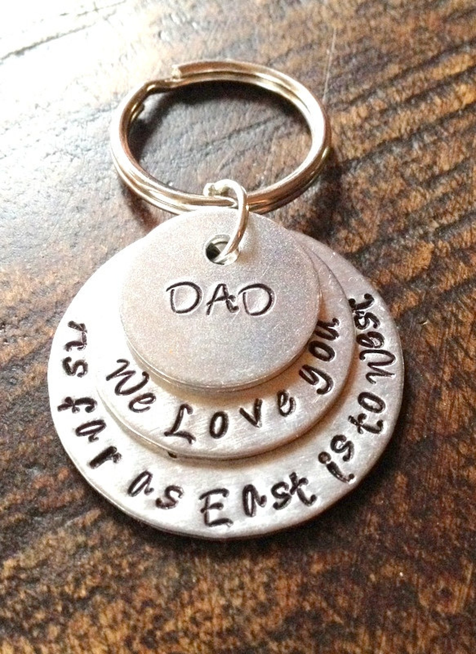 Dad Keychain Daddy Keychain Handstamped Keychain Personalized | Etsy