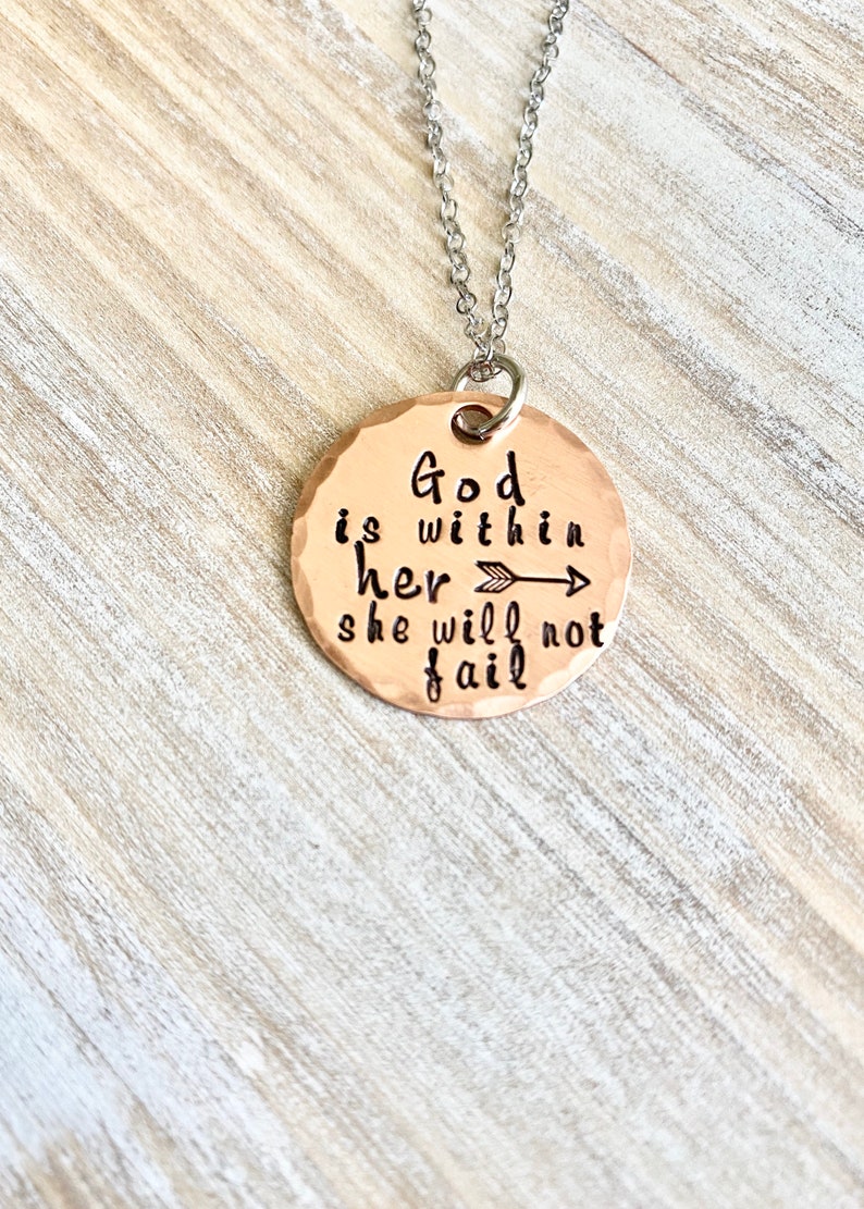God is Within Her She Will Not Fail Psalm 46:5 Bible Verse Necklace ...