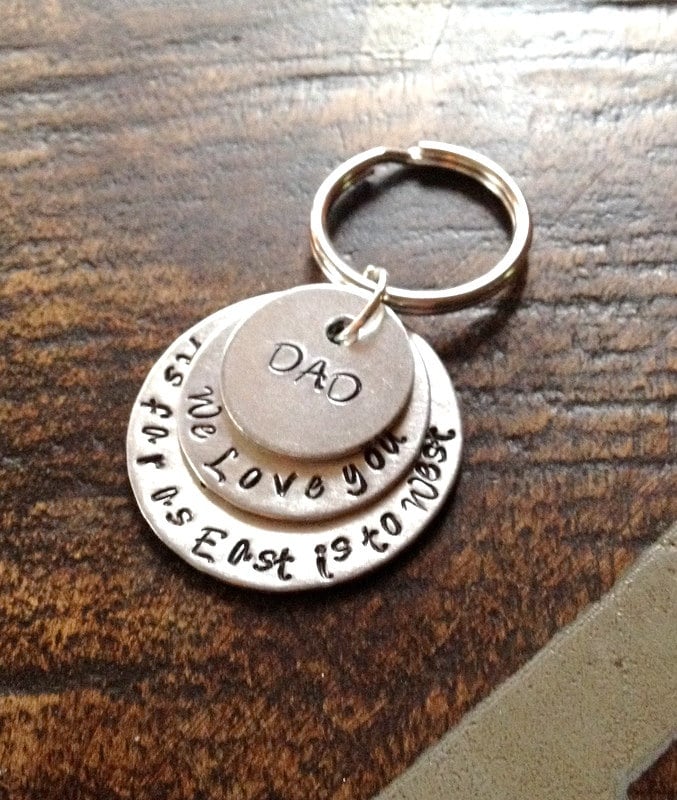 Dad Keychain Daddy Keychain Handstamped Keychain Personalized | Etsy