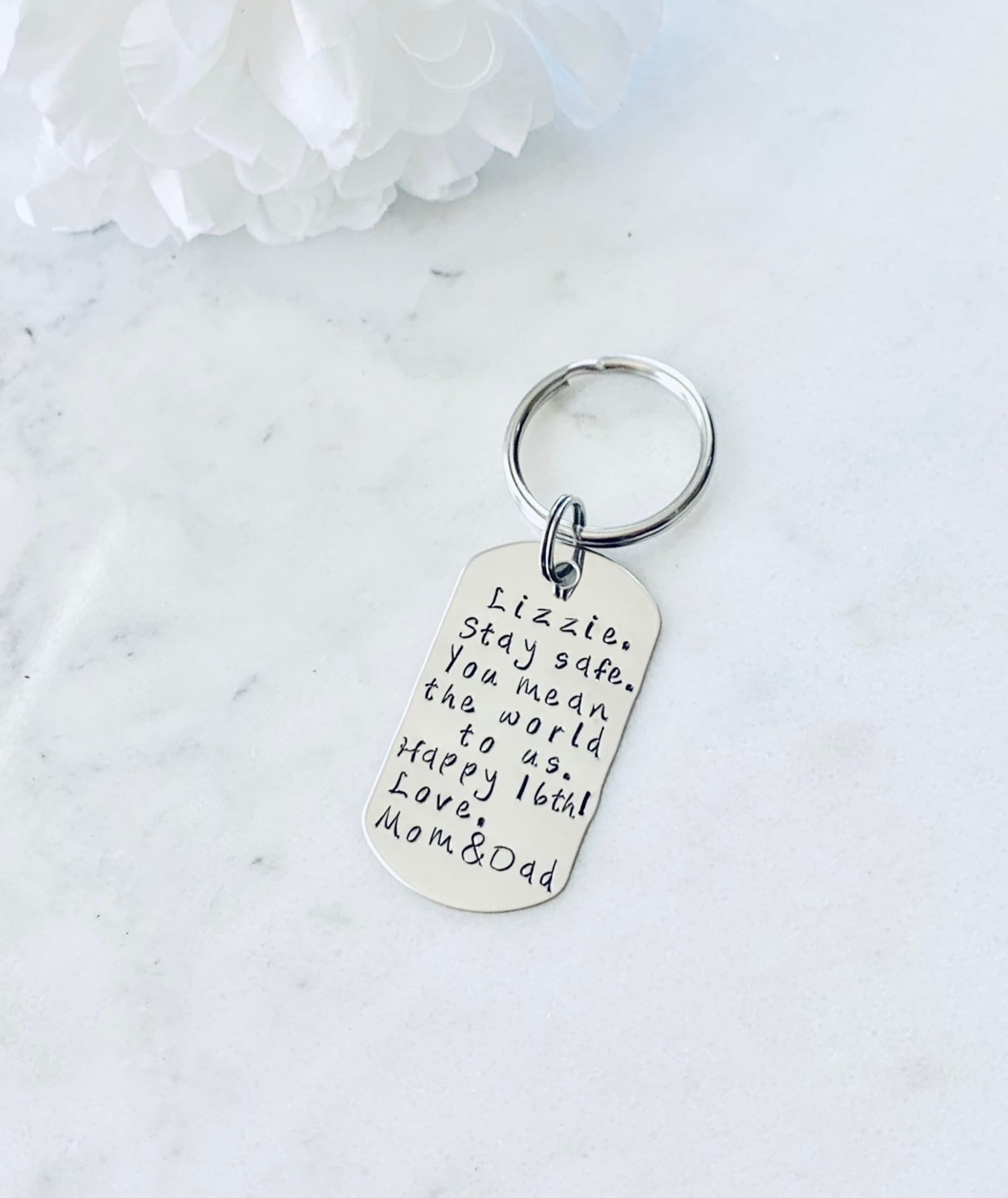 Quote Keychain Special Message Keychain Handstamped Keychain - Etsy