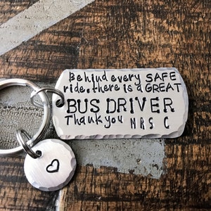 End of Year Bus Driver Keychain Bus Driver Gift Bus Keyring Bus Driver ...