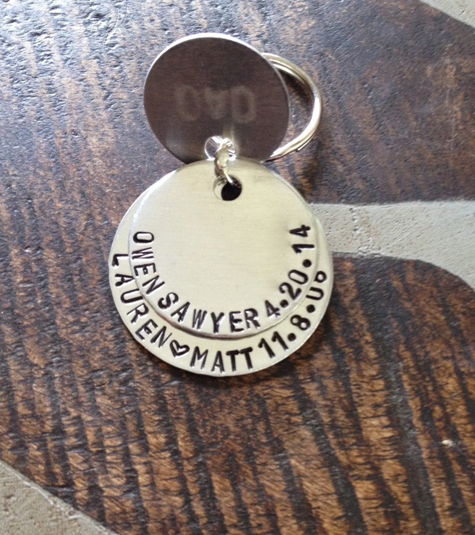 Dad Keychain Daddy Keychain Handstamped Keychain Personalized Keychain ...