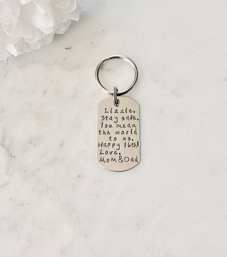 Quote Keychain Special Message Keychain Handstamped Keychain - Etsy