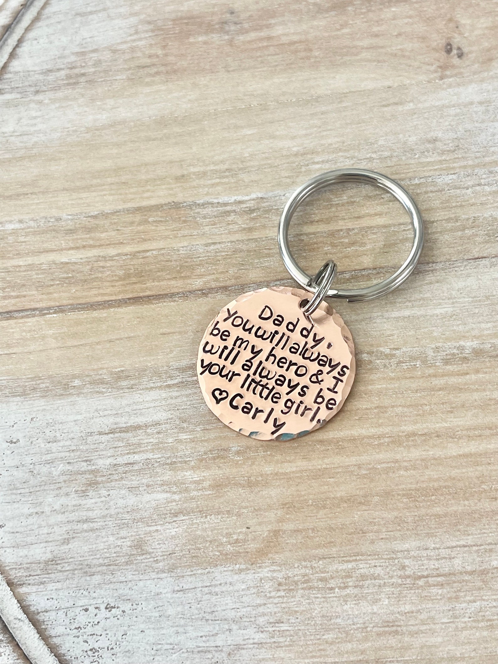 Dad Keychain Daddy Keychain Handstamped Keychain Personalized Keychain ...