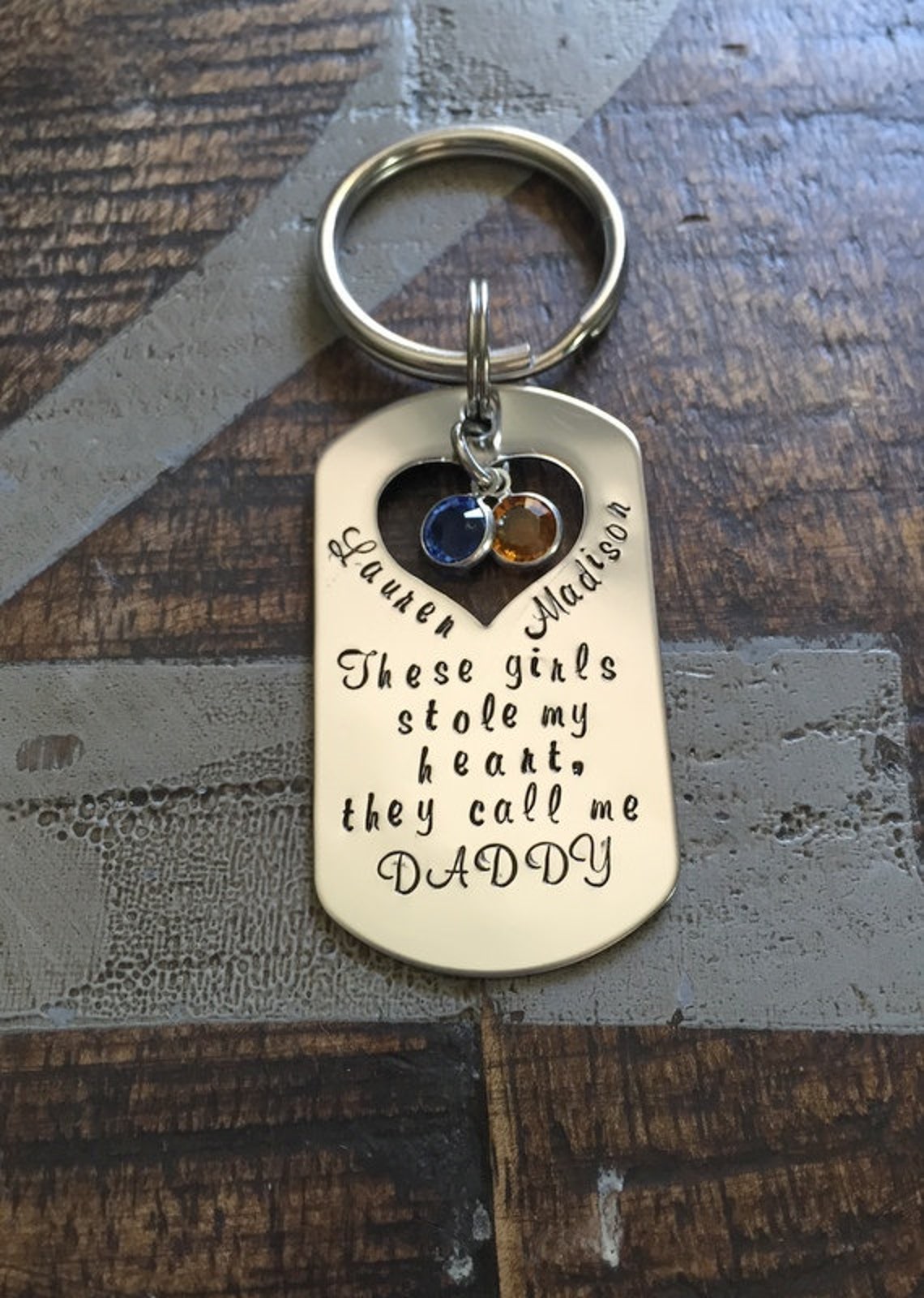This Girl Stole My Heart Keychain Daddy Keychain Handstamped Keychain ...