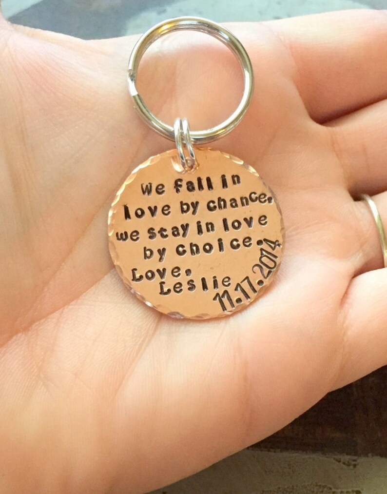 Couples Keychain Gift for Husband Gift for Wife Handstamped Keychain ...