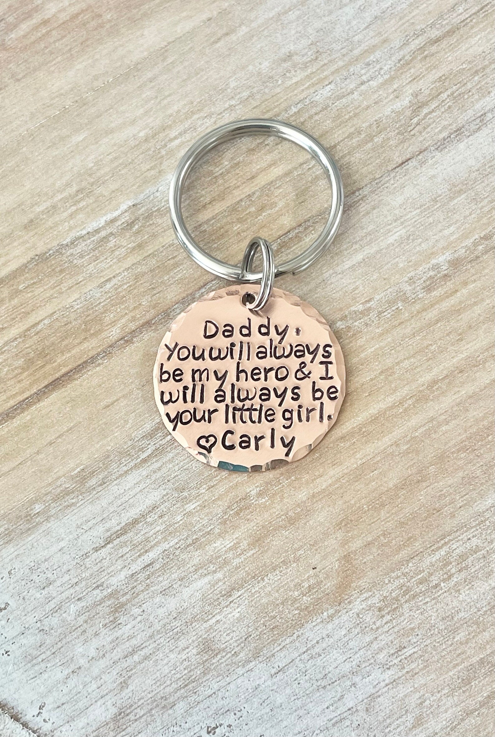 Dad Keychain Daddy Keychain Handstamped Keychain Personalized Keychain ...
