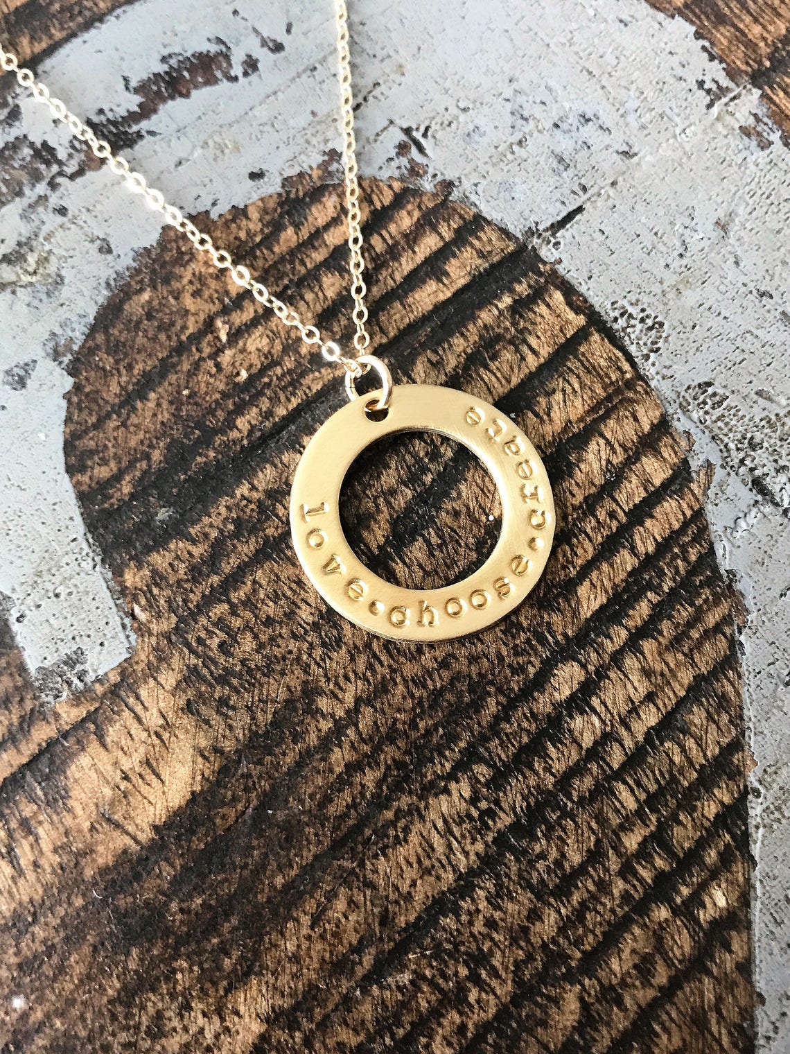 Gold Washer Necklace Personalized Washer Necklace Custom - Etsy