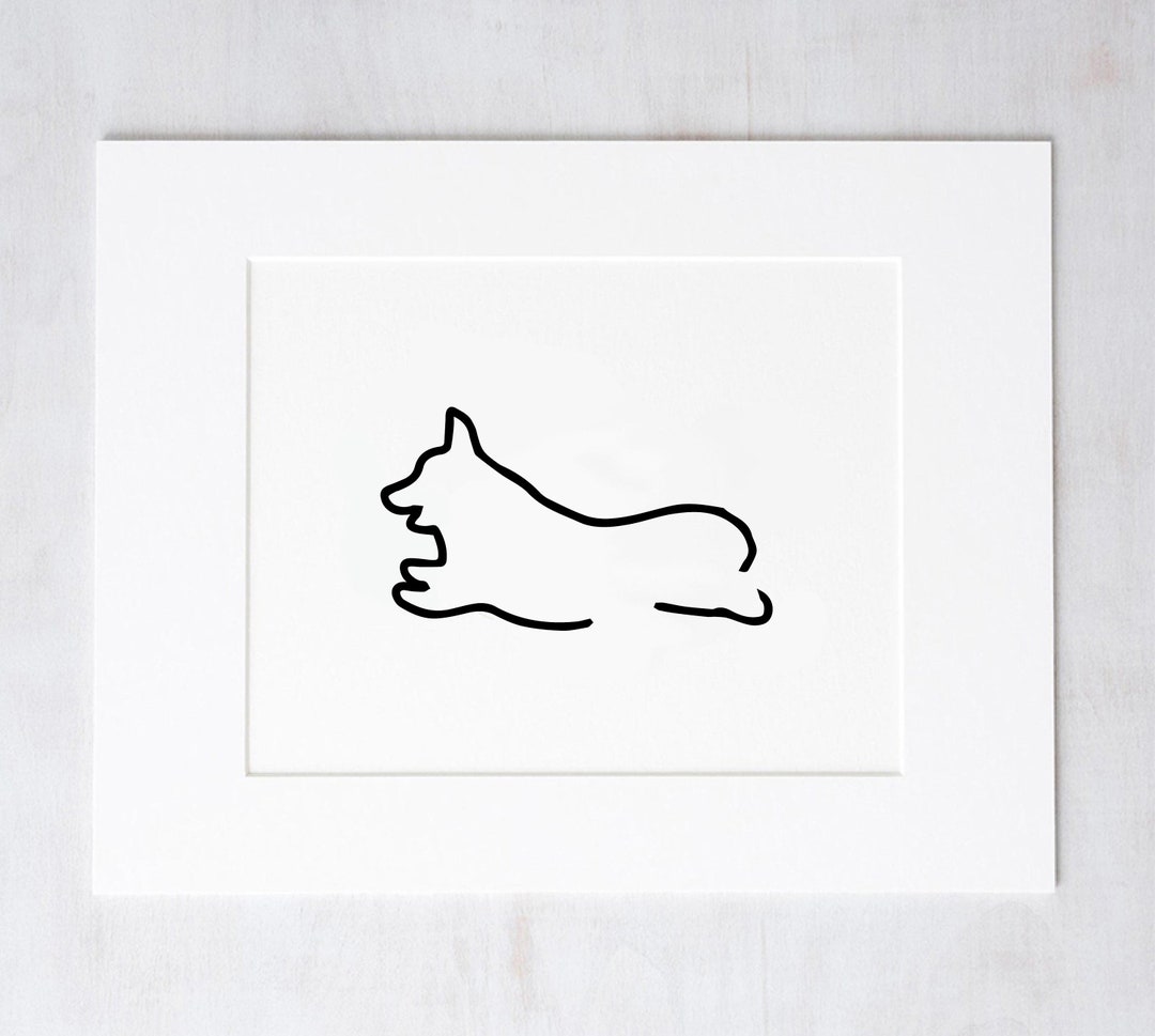 Minimalist Corgi Print - Etsy