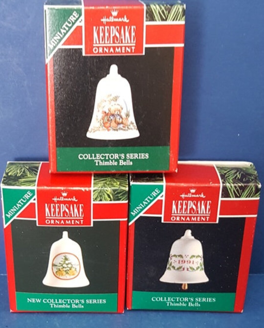 1990-92 Thimble Bells Hallmark Miniature Series Ornaments Set/3 - Etsy