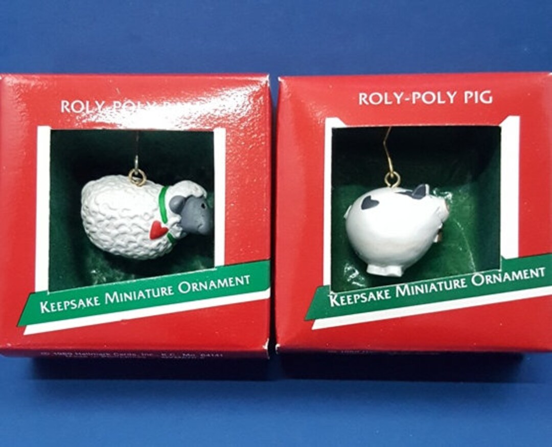 1989 Roly Poly Ram and Roly Poly Pig Hallmark Retired Miniature ...