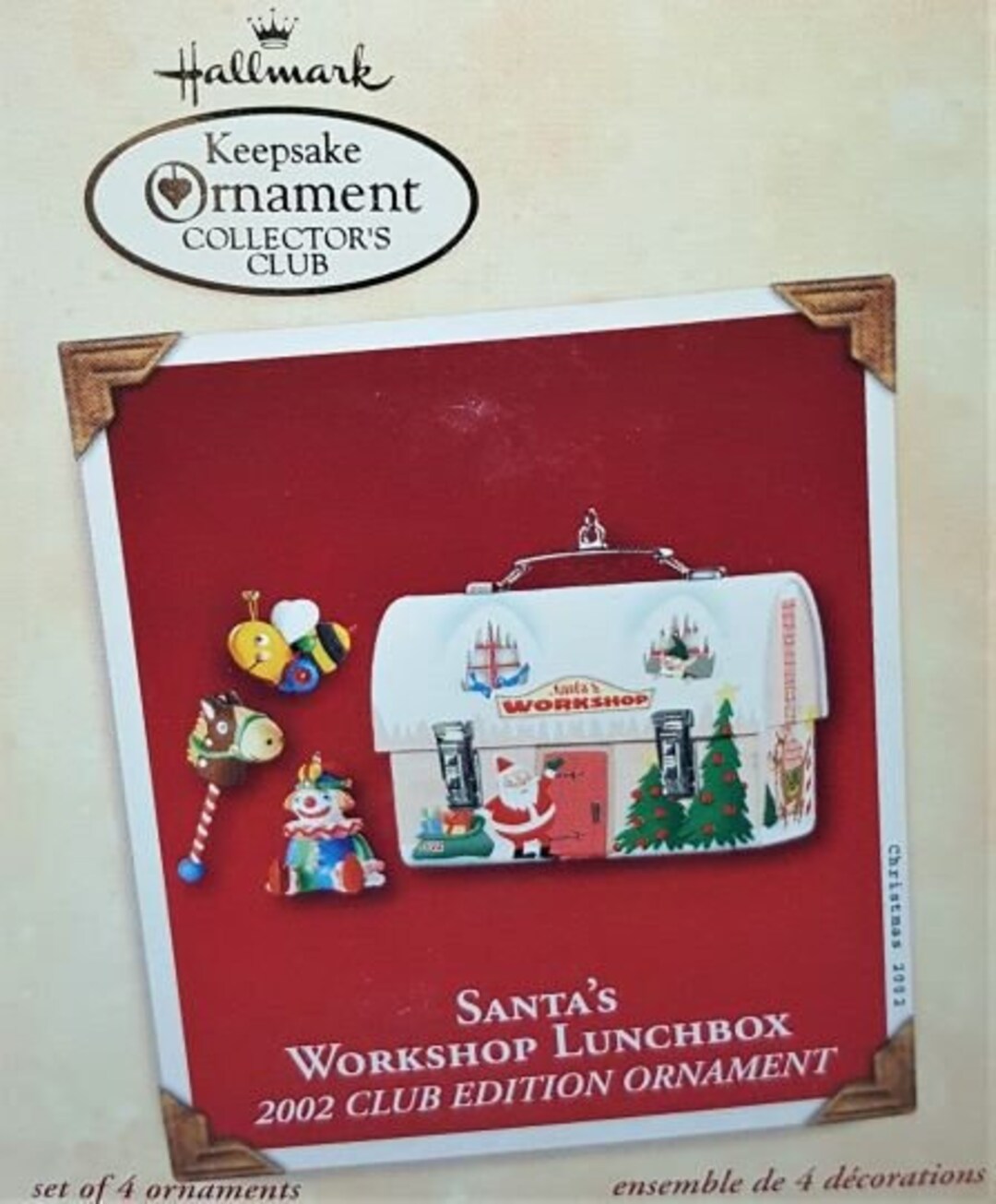 2002 santa's Workshop Lunchbox Set, Hallmark Club Edition Ornament ...