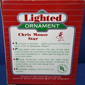 1988 chris Mouse Star Hallmark Lighted Ornament Retired - Etsy