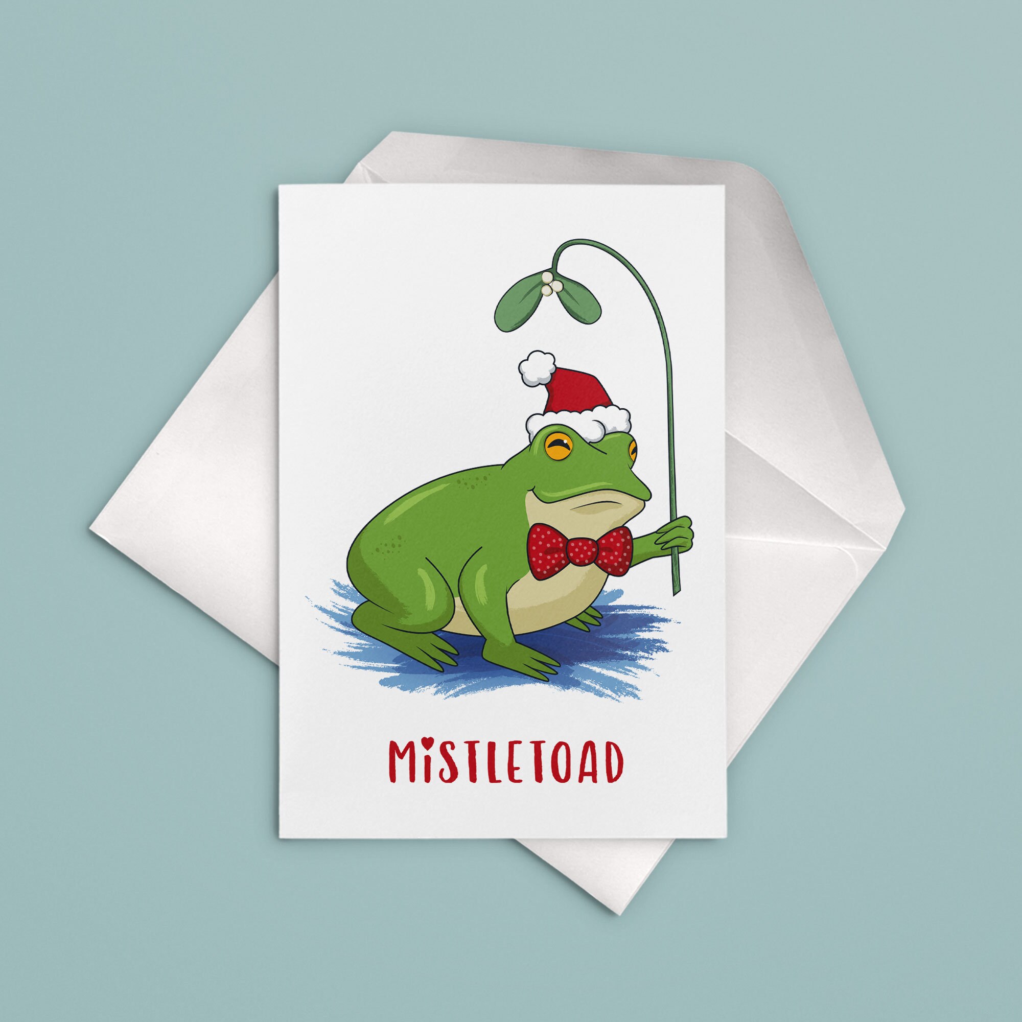 Mistletoad Funny Toad Christmas Card, Xmas Card for Partner - Etsy