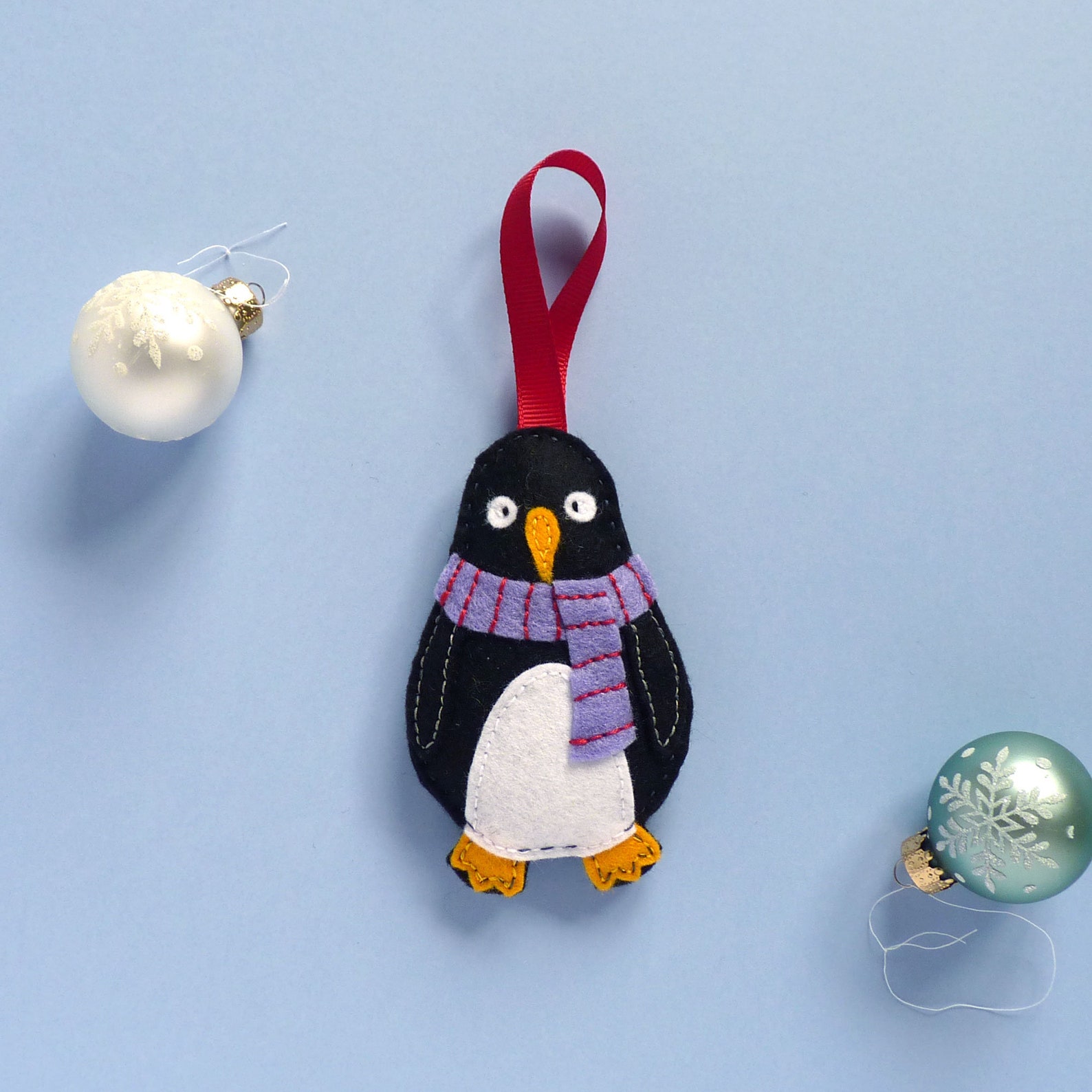 Penguin Felt Hanging Decoration, Penguin Christmas Tree Bauble - Etsy