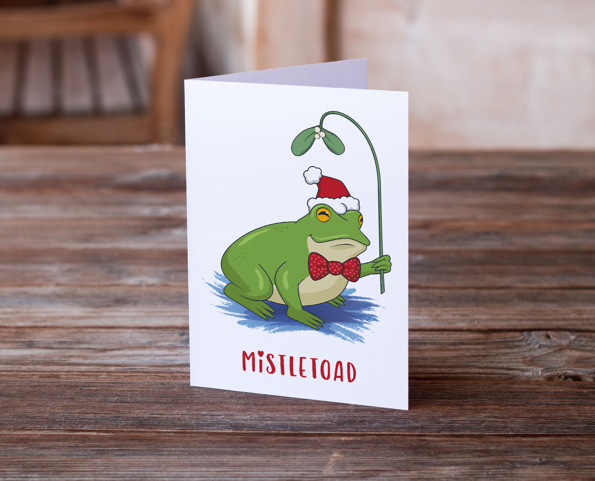 Mistletoad Funny Toad Christmas Card, Xmas Card for Partner - Etsy