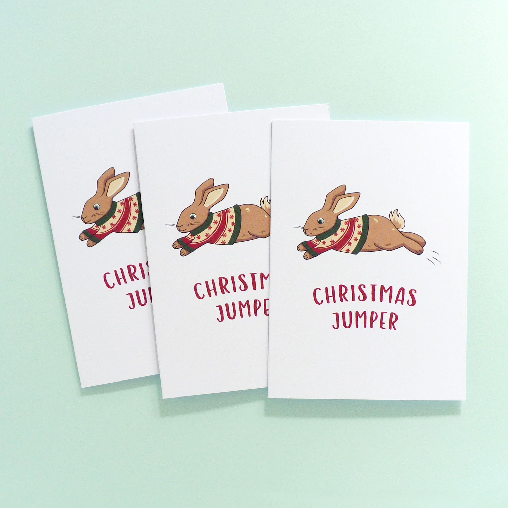 Christmas Jumper Rabbit Card, Funny Xmas Bunny Card - Etsy UK