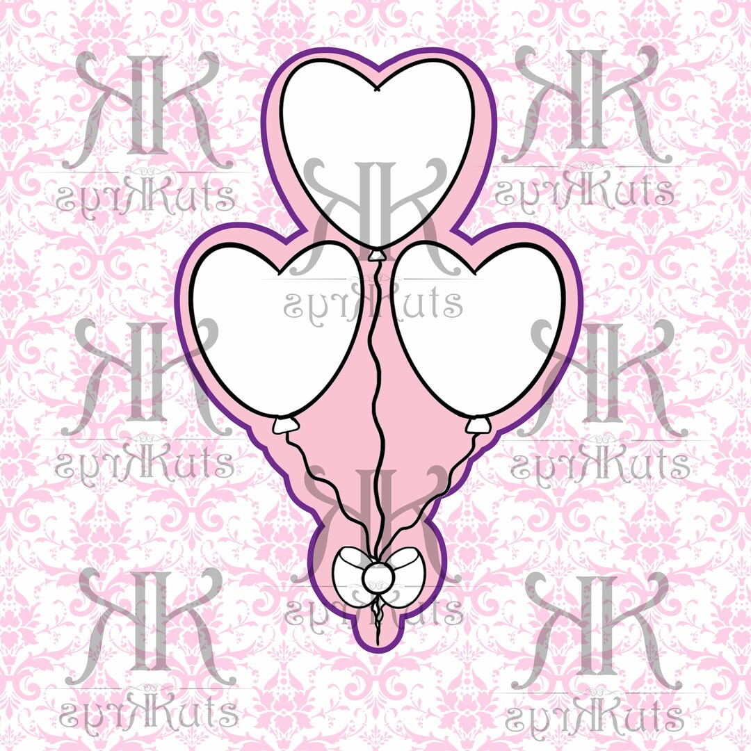 Triple Heart Balloons Cookie Cutter - Etsy