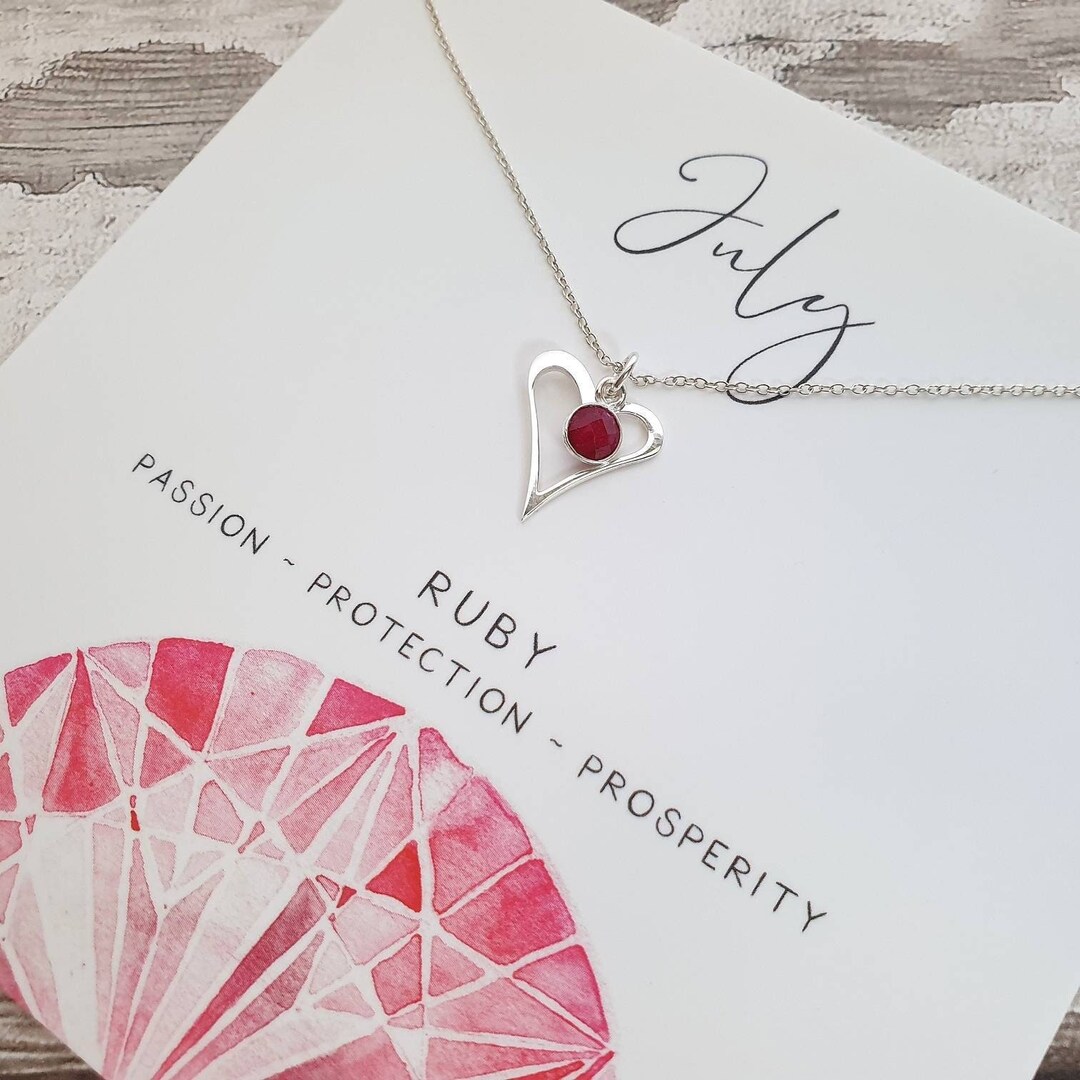 Ruby Necklace, July Birthstone Jewellery, Birthday Present, Ruby ...