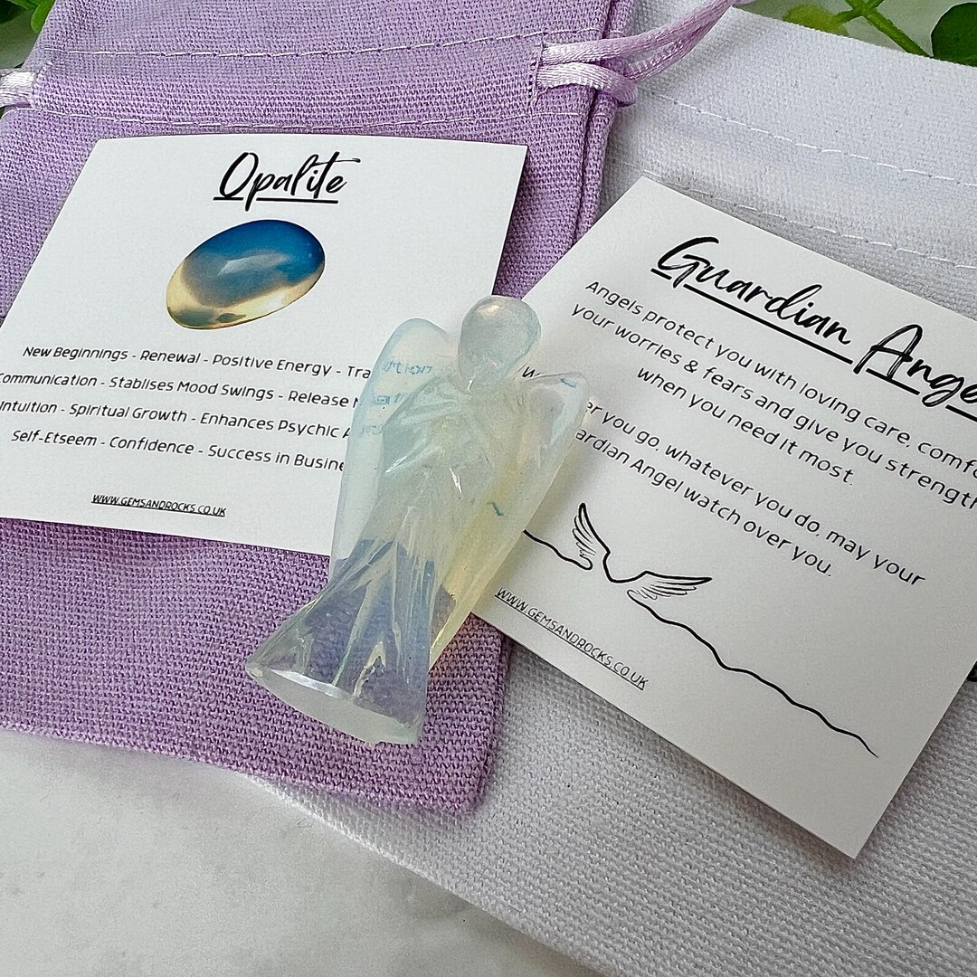 Guardian Angel, Opalite Crystal Anxiety Angel Gift, Gift for Daughter ...