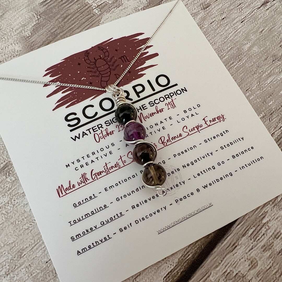 Scorpio Gift, Zodiac Necklace, Christmas Gift, Sterling Silver Zodiac ...