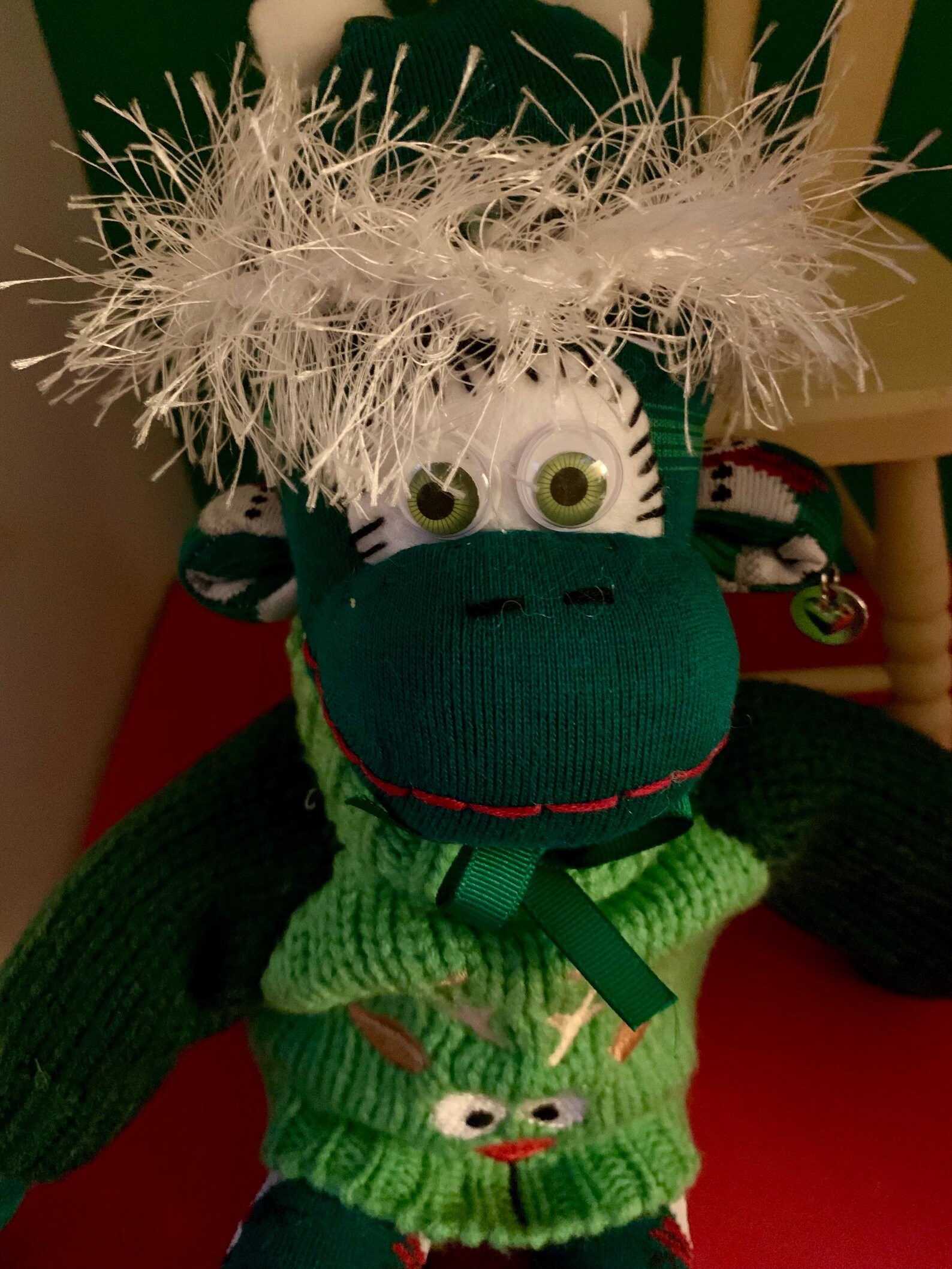 Handmade Original Winter Themed Sock Monkey, Elf, Plush 16" Brand New ...