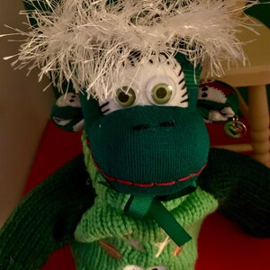 Handmade Original Winter Themed Sock Monkey, Elf, Plush 16" Brand New ...