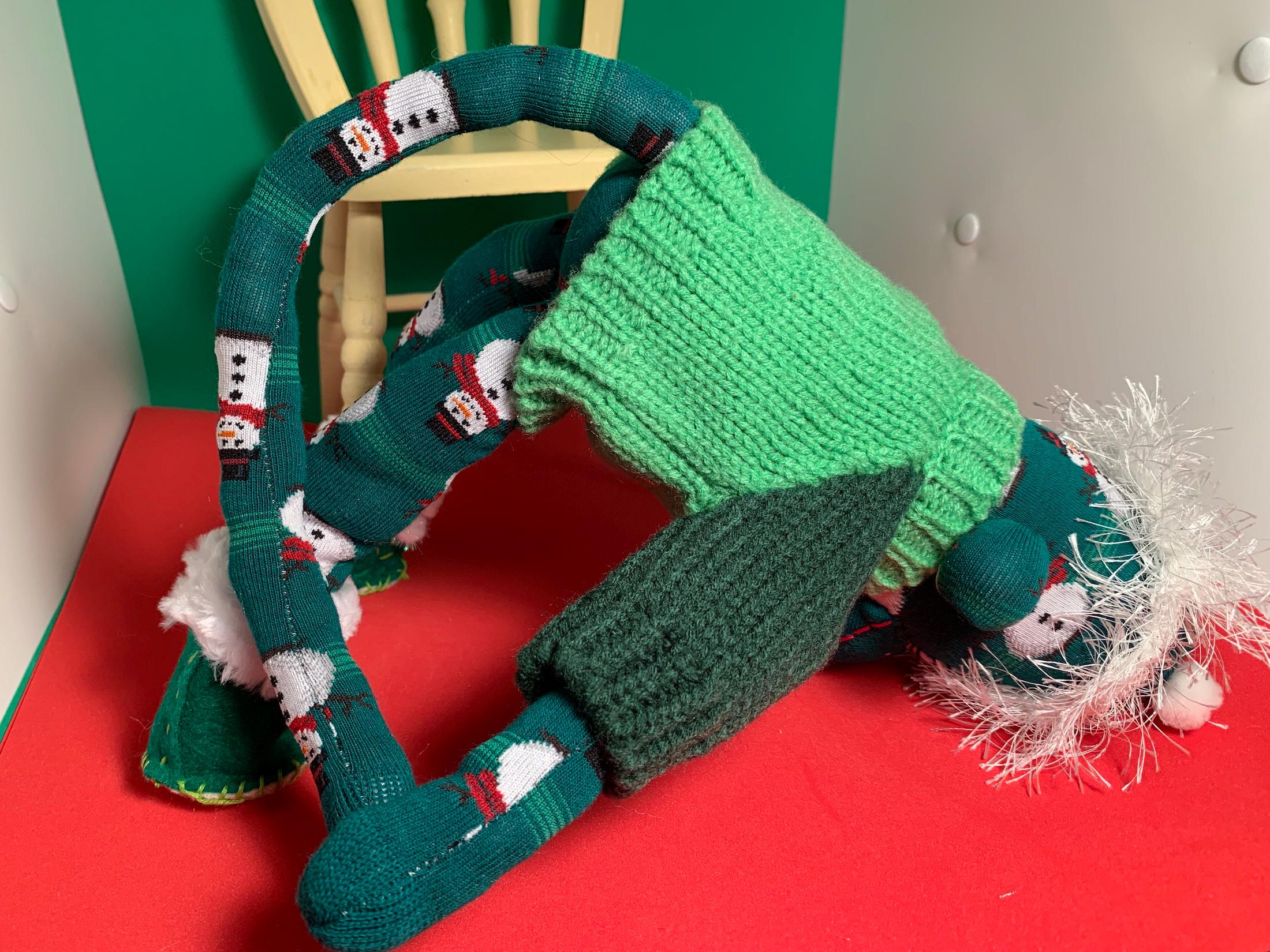 Handmade Original Winter Themed Sock Monkey, Elf, Plush 16" Brand New ...
