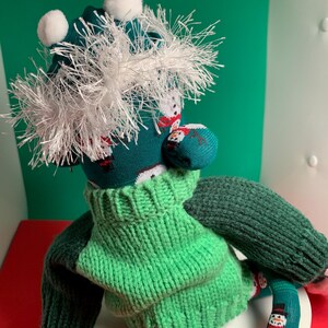 Handmade Original Winter Themed Sock Monkey, Elf, Plush 16" Brand New ...