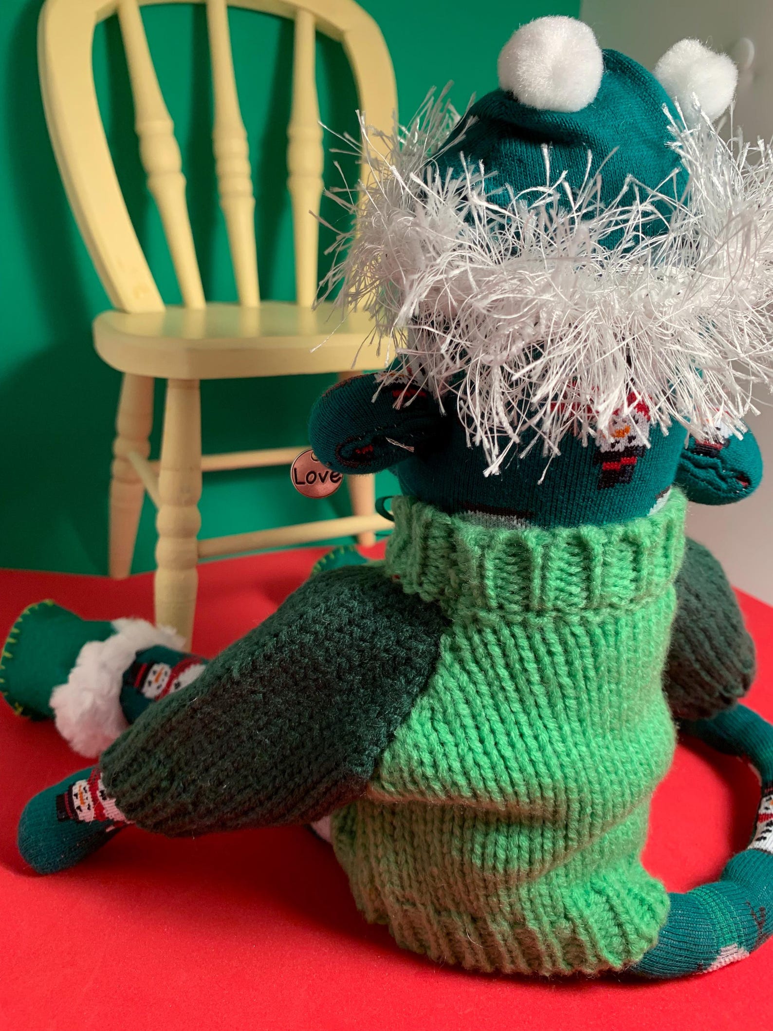 Handmade Original Winter Themed Sock Monkey, Elf, Plush 16" Brand New ...