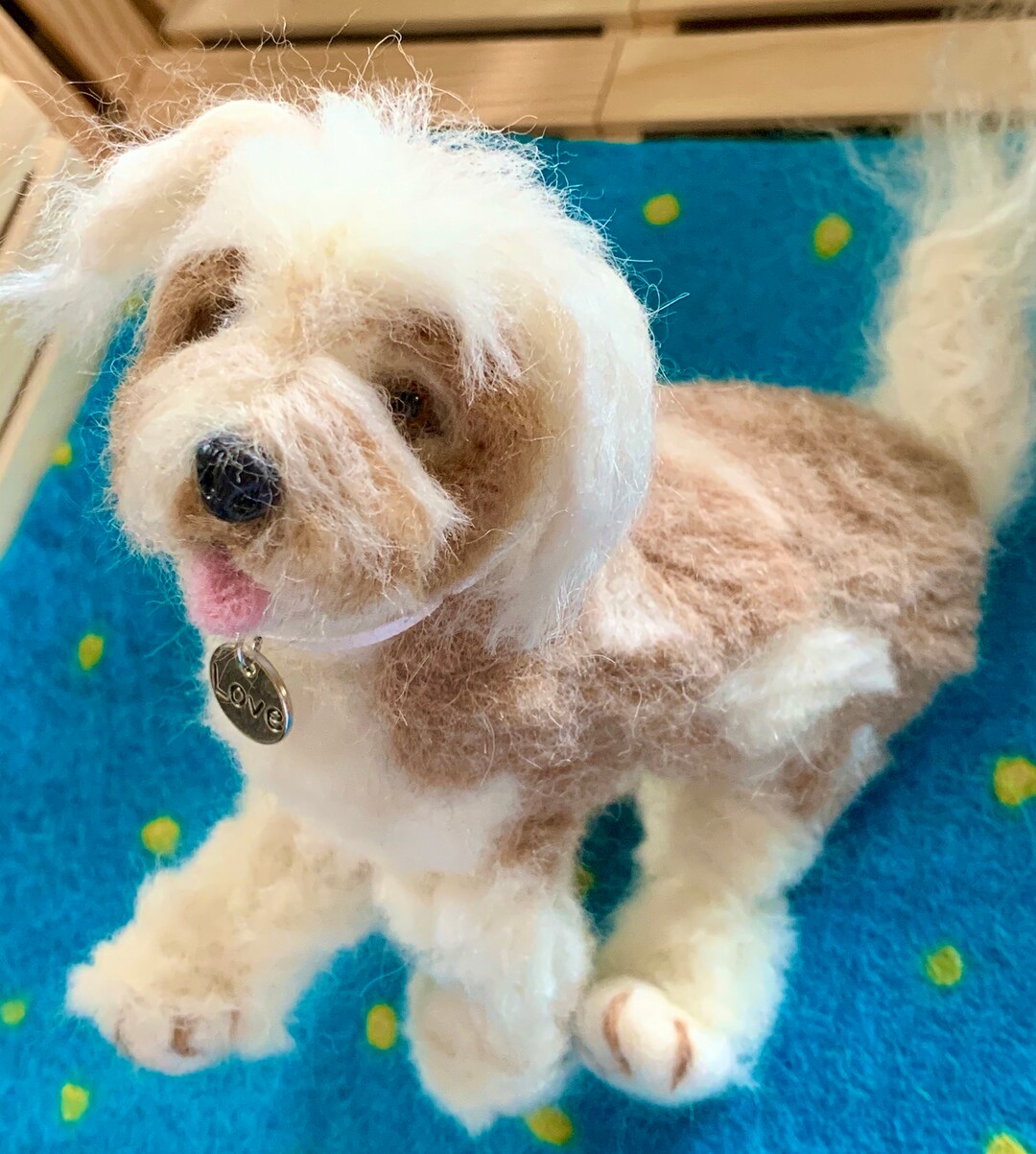 Needle Felted Fluffy Puppy Dog Wire Sculpture Alpaca Fibre Handmade - Etsy