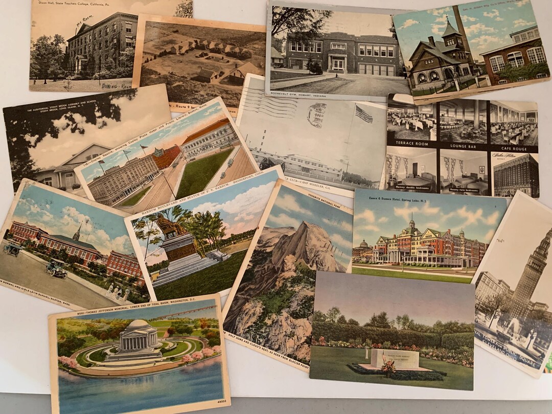 Antique, Vintage 20's-50's Postcards, American Cities, Scenes, Colleges ...