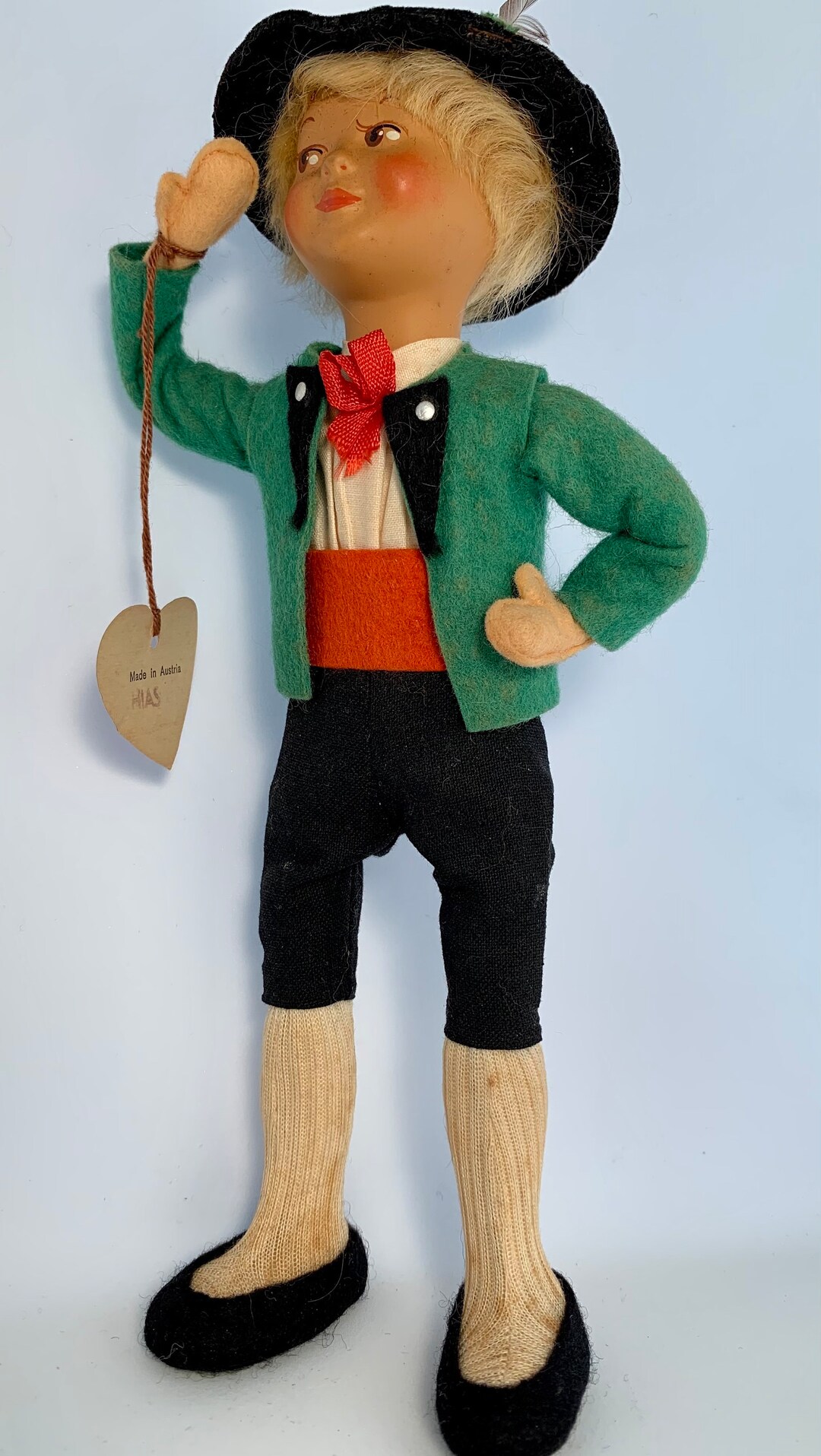 Handmade Doll Saluting, Austria, Authentic Costume, Head Moves, Display ...