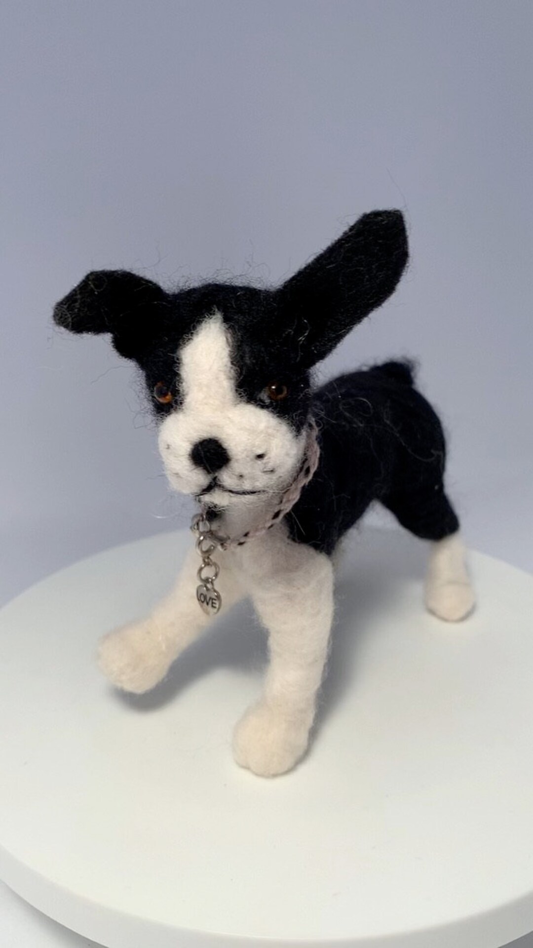 Boston Terrier Puppy Dog, Needle Felting Armature, Collar, Leash ...