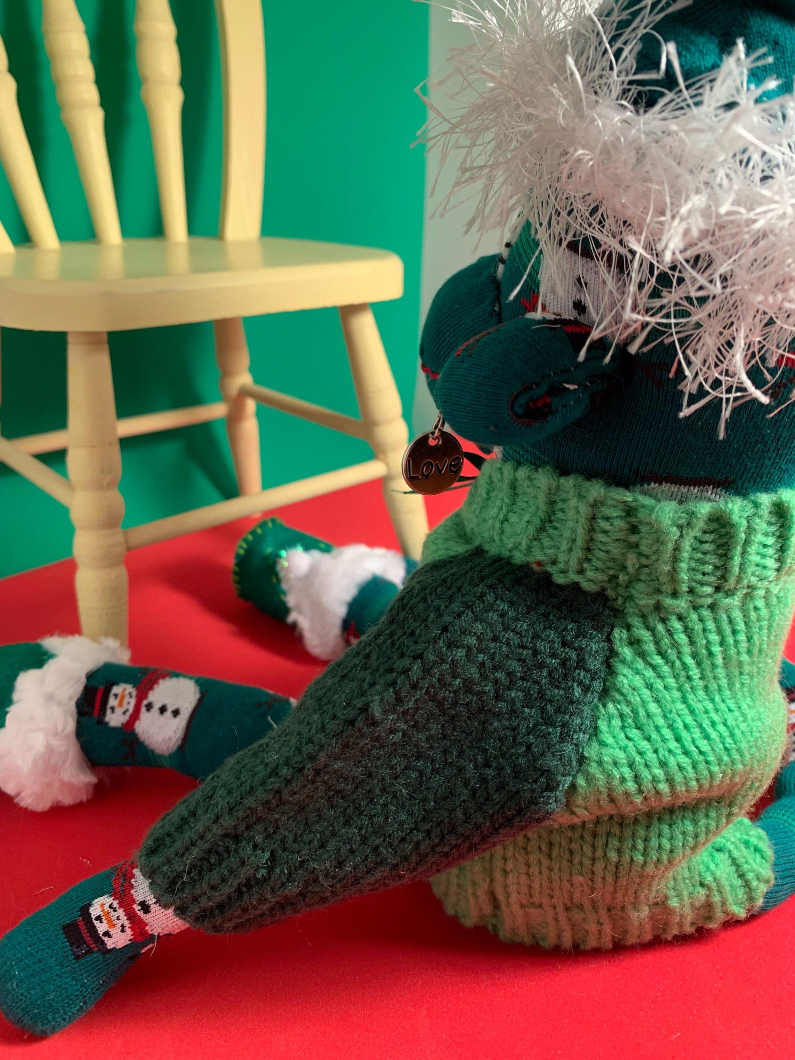 Handmade Original Winter Themed Sock Monkey, Elf, Plush 16" Brand New ...