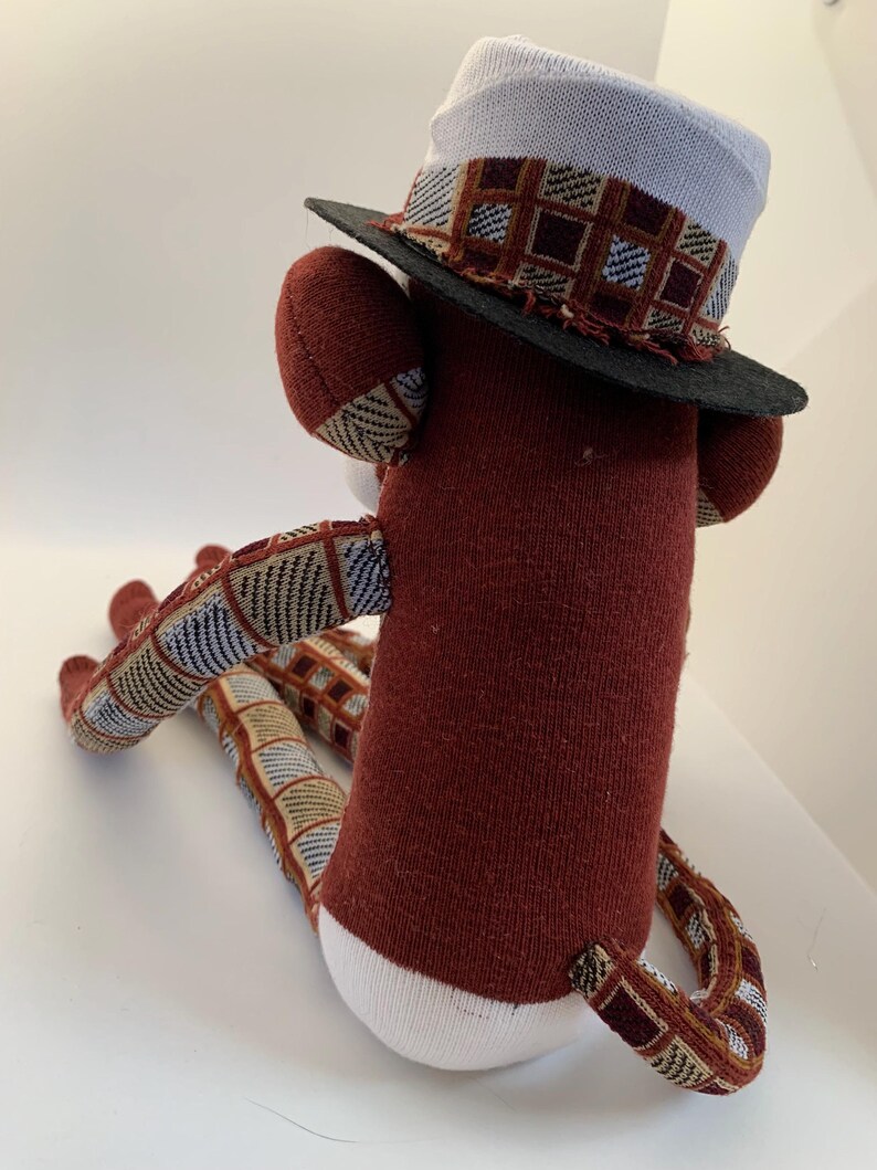 Goofy Sock Monkey, Huggable Stuffed Handmade, All Ages, Folk Art Style ...