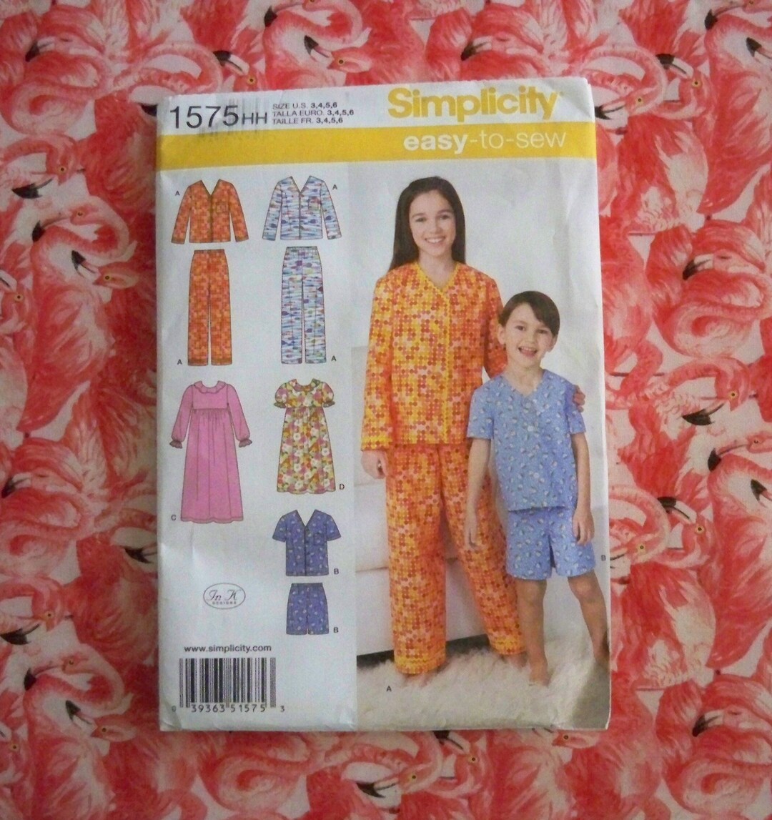 Uncut Simplicity 1575 Child's, Girl's and Boy's Lounge Wear, Shirt ...