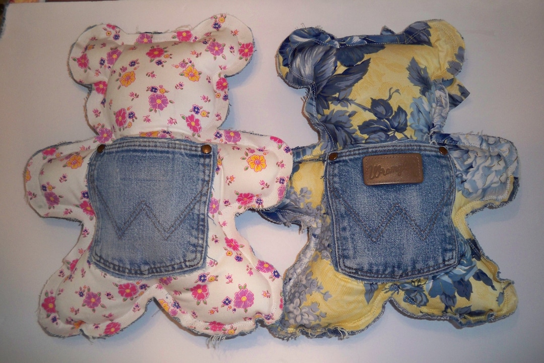 Upcycled Denim Teddy Bears Camo Chenille Wranglers, Jeans - Etsy