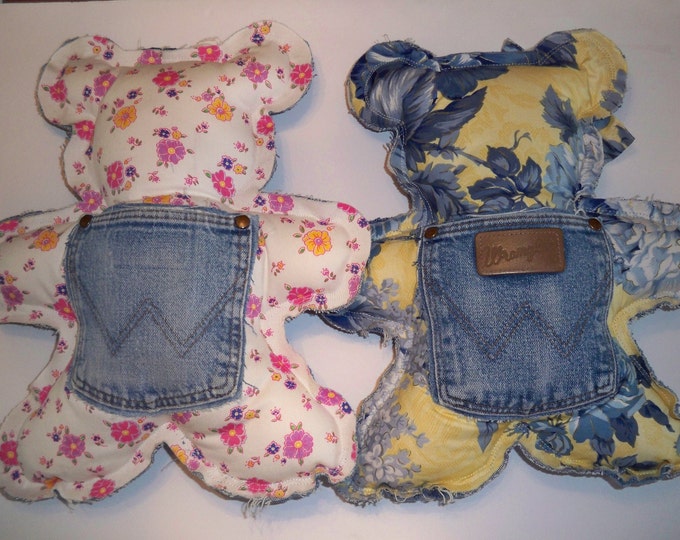 Upcycled Denim Teddy Bears Camo Chenille Wranglers, Jeans - Etsy