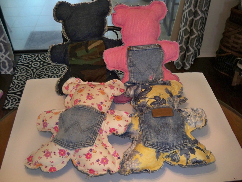 Upcycled Denim Teddy Bears Camo Chenille Wranglers, Jeans - Etsy