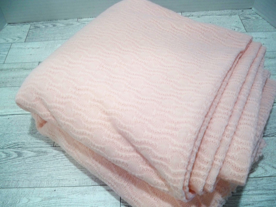 Peach Colored Knit With a Wavy Raised Pattern 4 Yards Long by 42" Wide ...