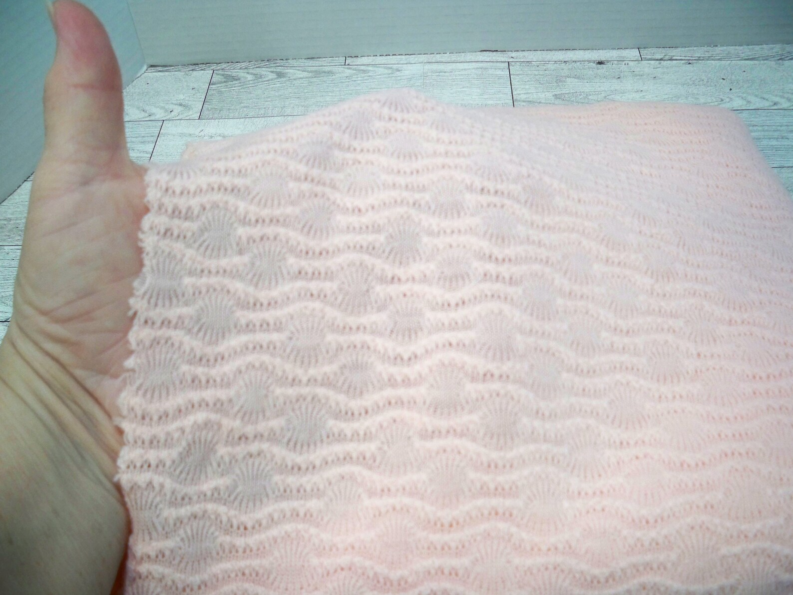 Peach Colored Knit With a Wavy Raised Pattern 4 Yards Long by 42" Wide ...