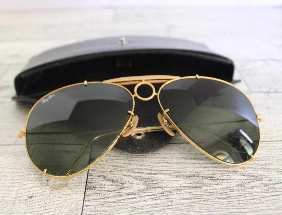 Vintage Bausch and Lomb Ray Ban Shooter Aviation Sunglasses Polished ...