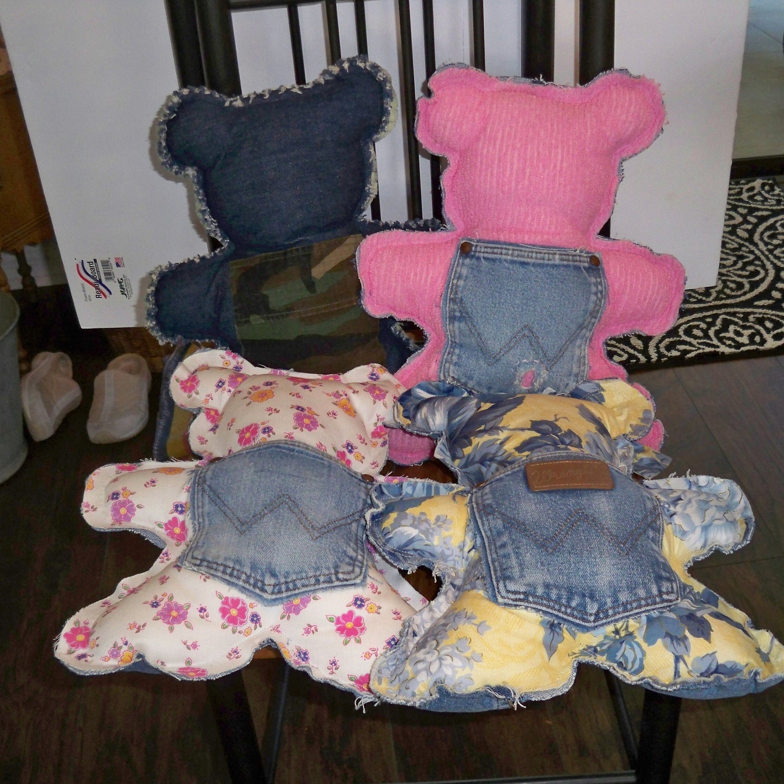 Upcycled Denim Teddy Bears Camo Chenille Wranglers, Jeans - Etsy